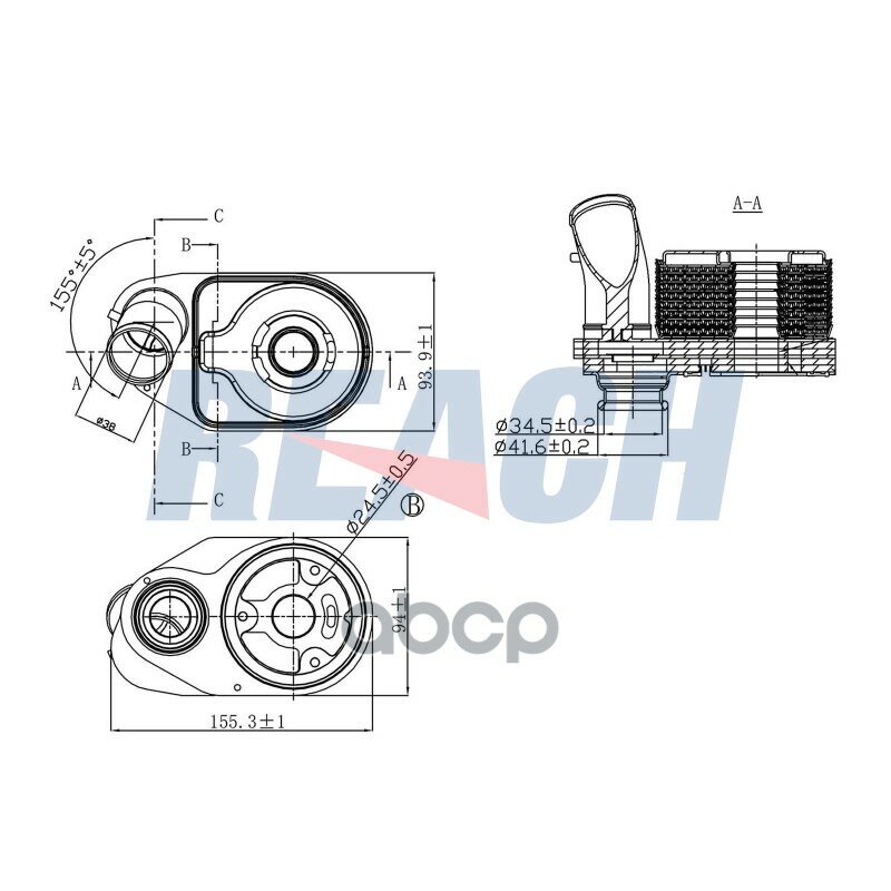 Радиатор масляный Fiat Ducato (06-) Iveco Daily (11-) REACH арт. 24-11022