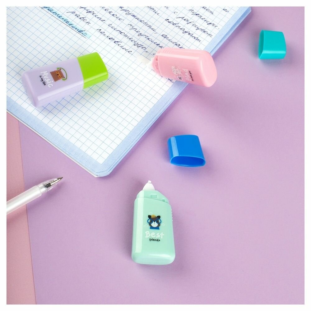 Корректирующая лента Meshu "Best friends", 5 мм 6 м, дисплей-бокс, ассорти (MS_54211)