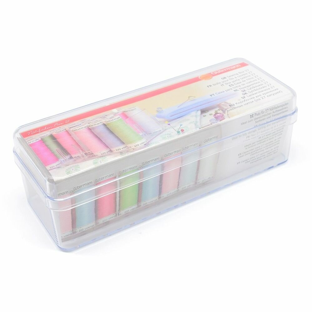 Органайзер для ниток Gutermann 27 катушек, 20х6,2х7,8 см, 1 шт (728179)