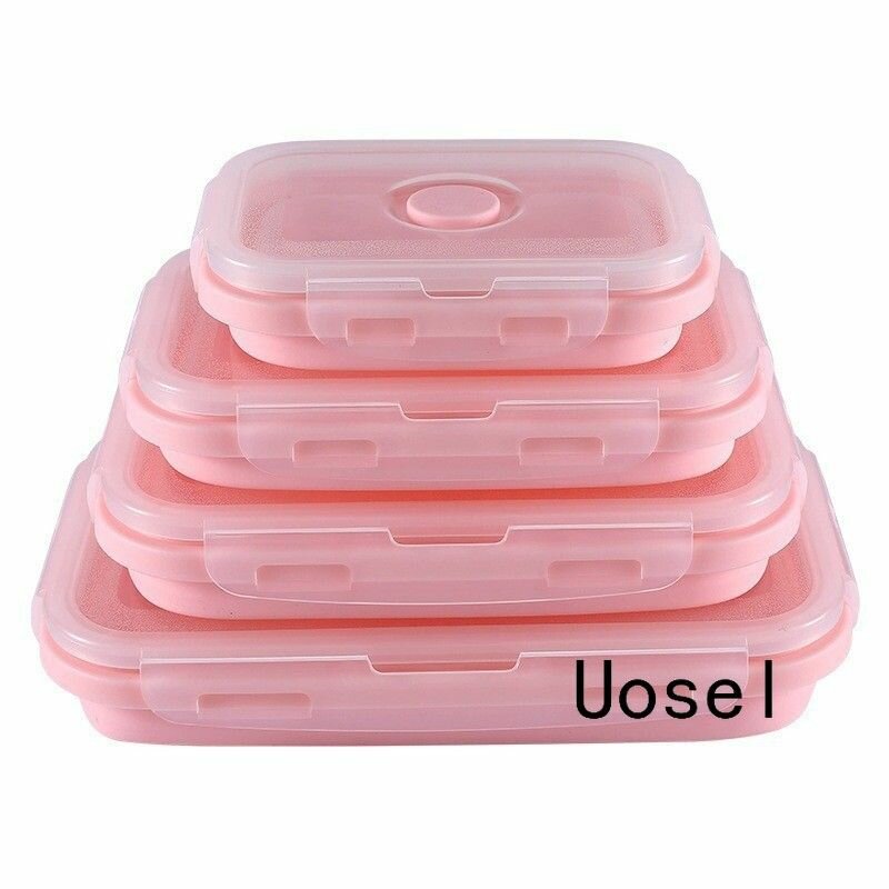 4 шт Набор складных силиконовых контейнеров для еды