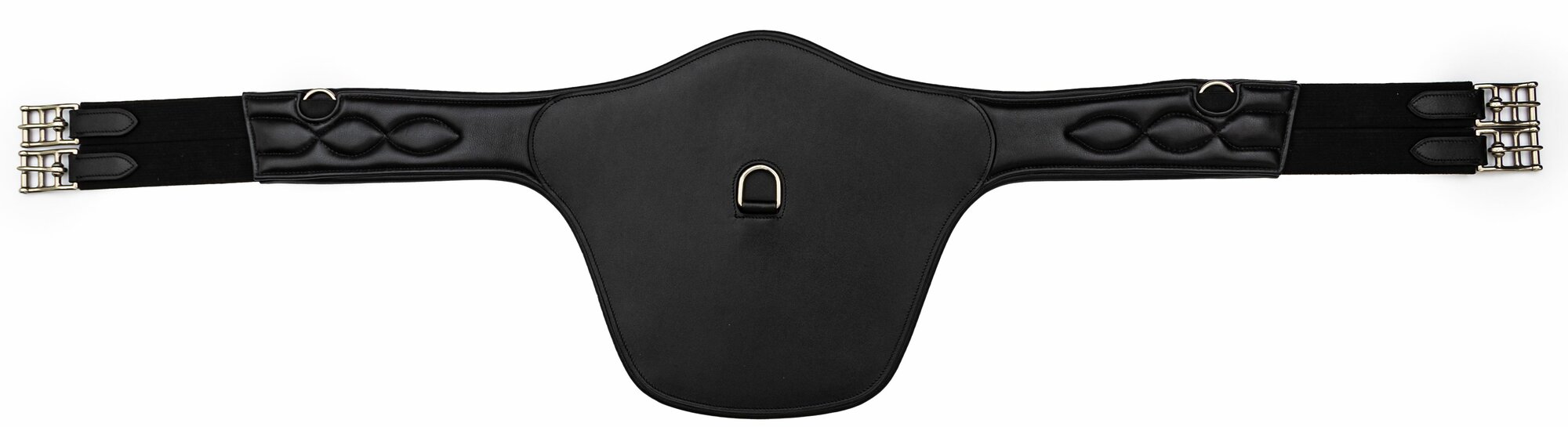 Подпруга Boulder, анатомическая, с защитным фартуком, роликовые пряжки, черная, 115см