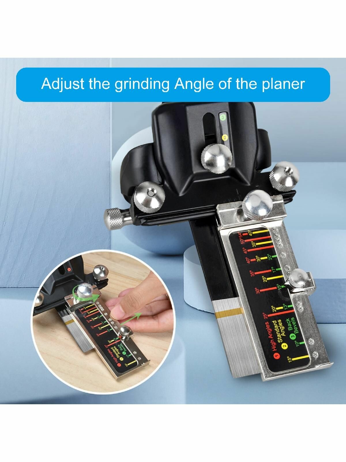 Держатель регулируемый для заточки стамесок, ножей рубанков, тележка