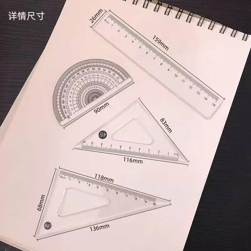 Набор инструментов для рисования rotring transparent Set Квадратная треугольная линейка, 2 шт./компл.