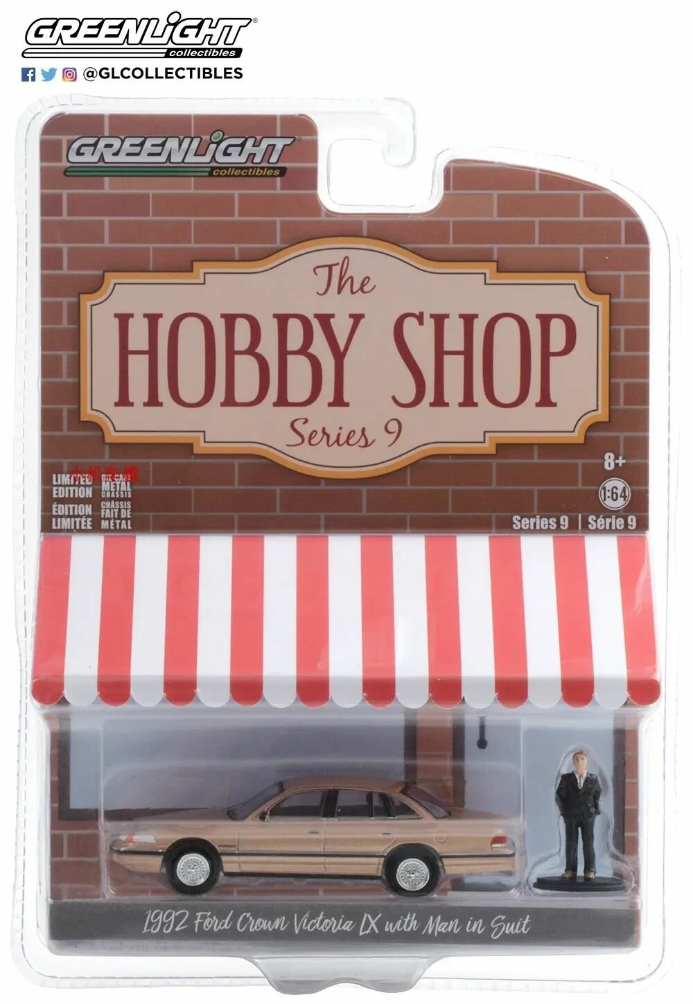 1:64 1992 Ford Crown Vic w Man Diecast Metal Обязательно к покупке! Симулированная модель автомобиля из сплава это и игрушка, и коллекционный