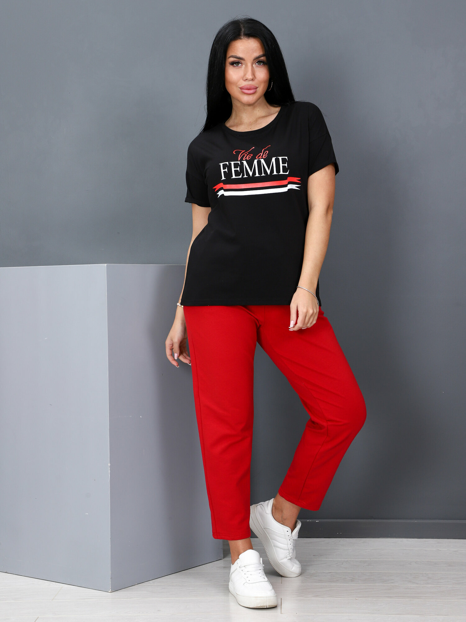 Комплект одежды брючный больших размеров весна-лето 2026