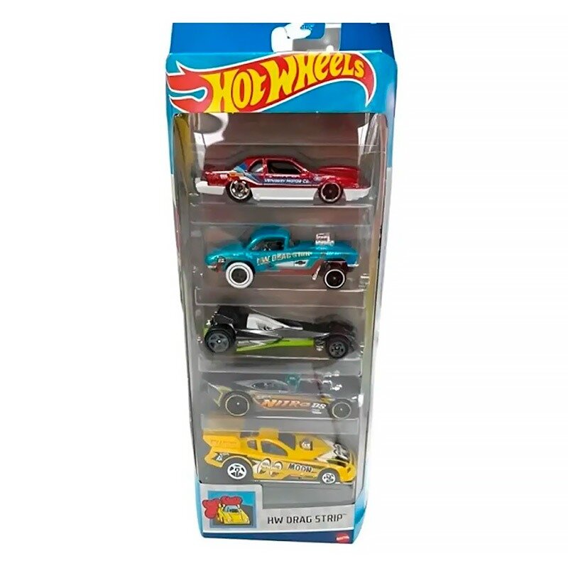 Набор из 5-ти машинок Hot Wheels HW Drag Strip HTV54, металл/пластик, для мальчиков, от 3 лет