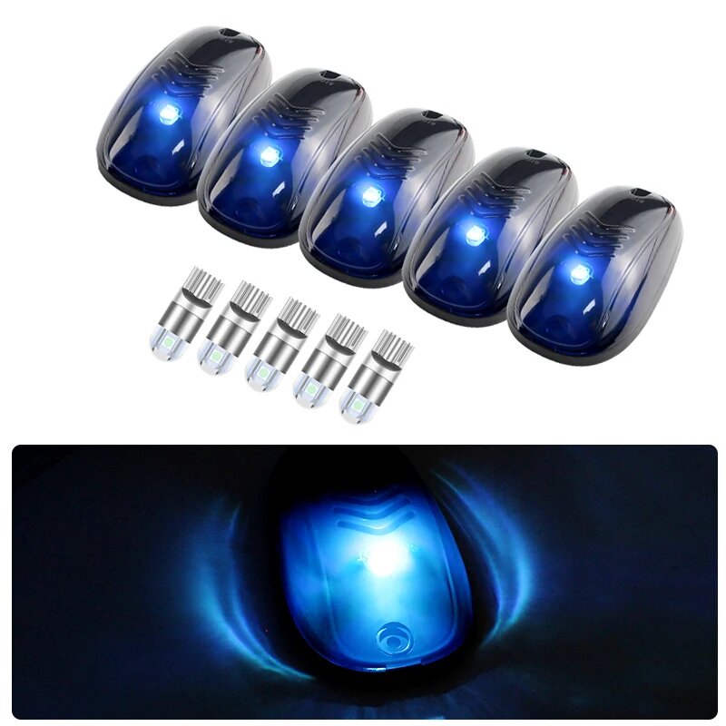 5 шт. LED габаритный фонарь на крышу кабины Ice blue для пикапа