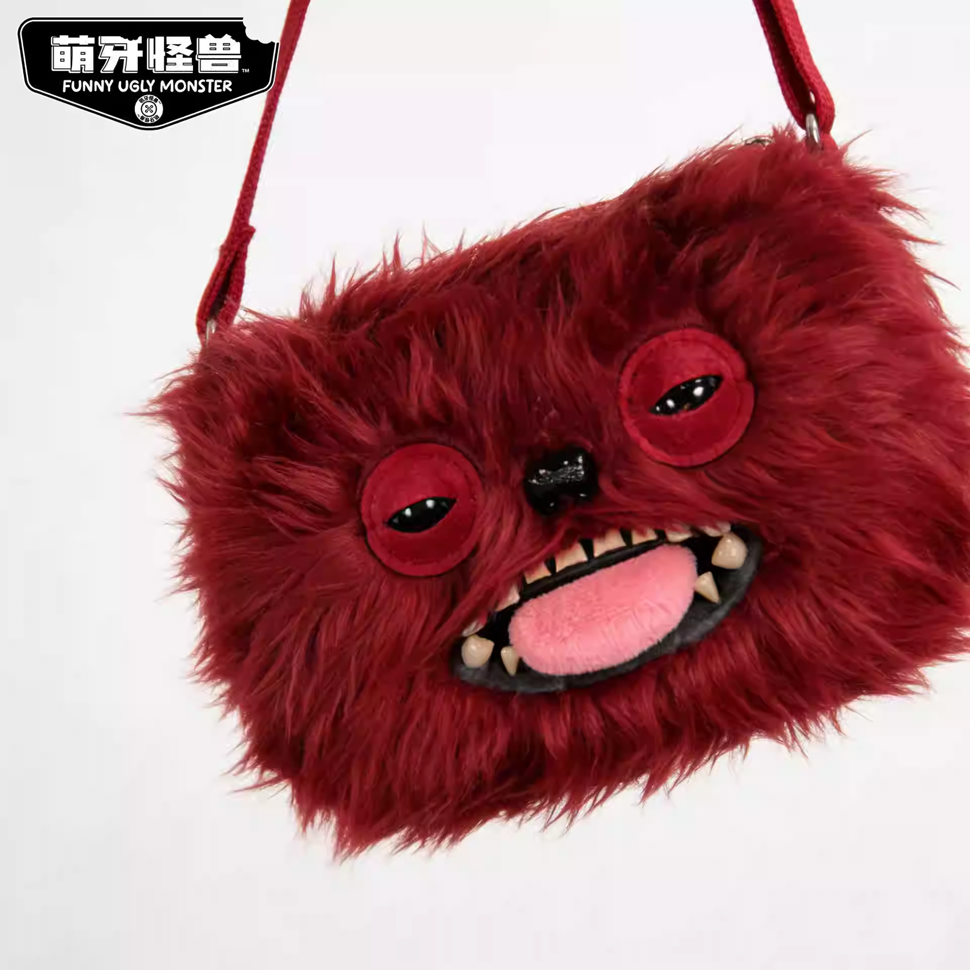 Сумка через плечо Sprout Monster: Серия Big Head — Серия Squeaky Fur: Burping Monster (Бургундский)