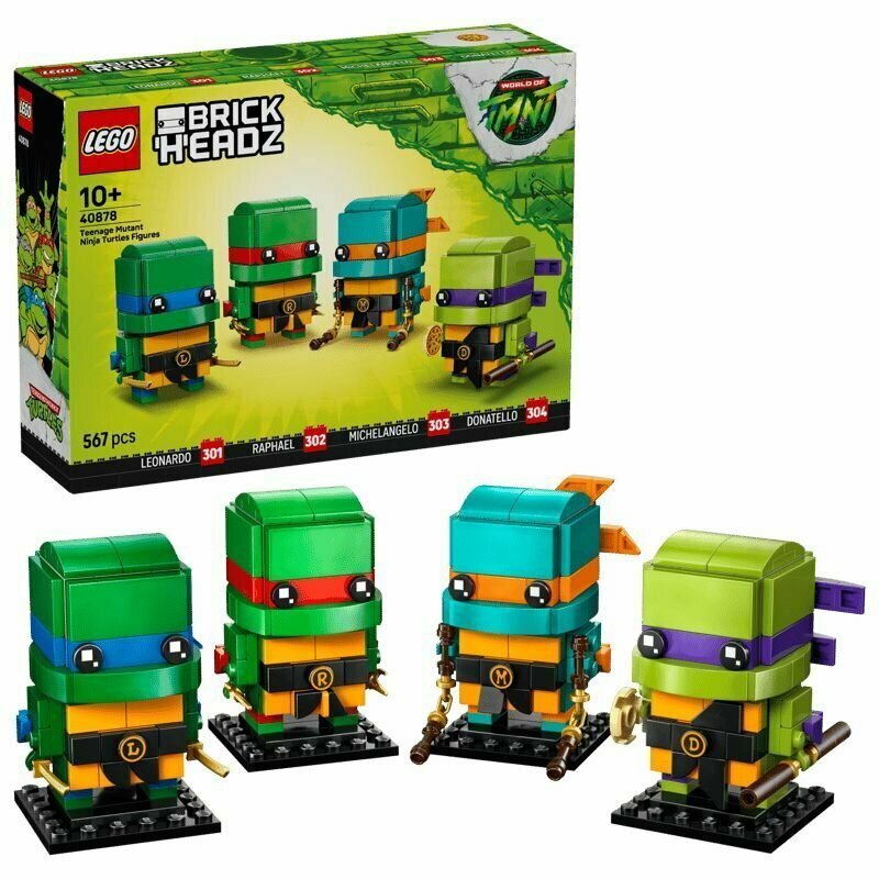 Конструктор LEGO BrickHeadz 40878 - Фигурки Черепашек-ниндзя, 567 эл.