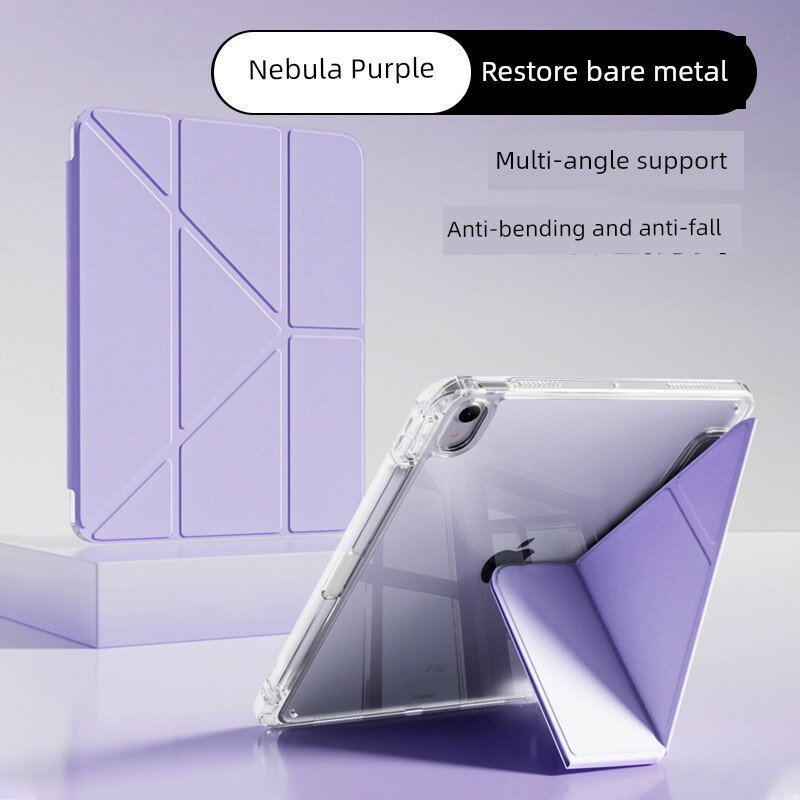 Чехол из акрила для iPad Pro 2020-2022 года 11 дюймов с отсеком для ручки и закаленным стеклом - Космическая пурпурная