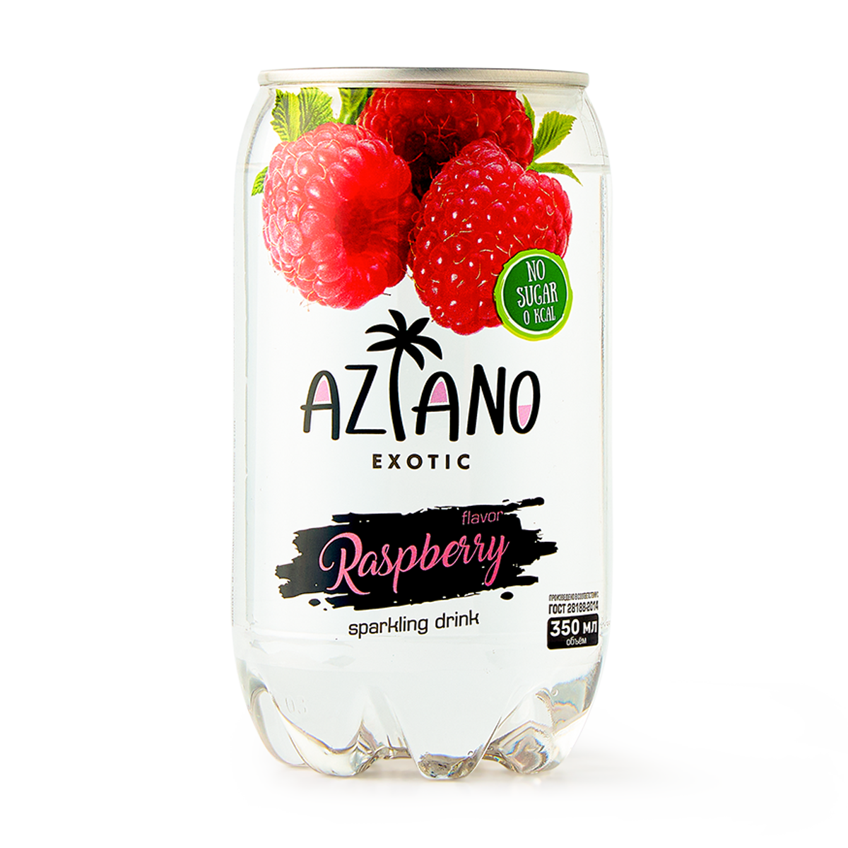 Напиток Aziano "Малина", без сахара, газированный, 0,35 л, пластиковый стакан