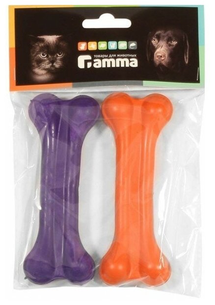 Гамма Игрушка для собак. Кость литая №3 резина, 12,5 см, 2шт