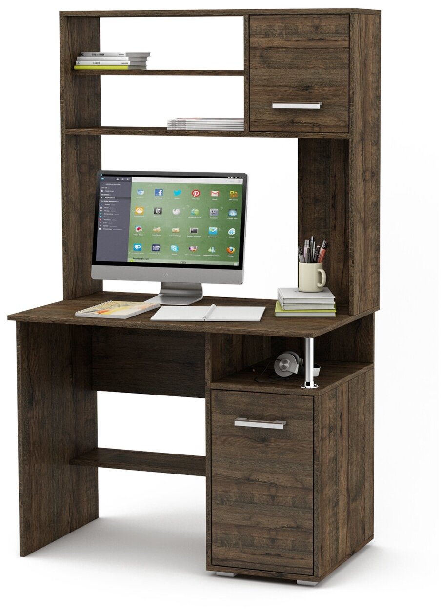 Стол компьютерный, стол письменный Амбер (Реал) 13 Дуб апрель темный