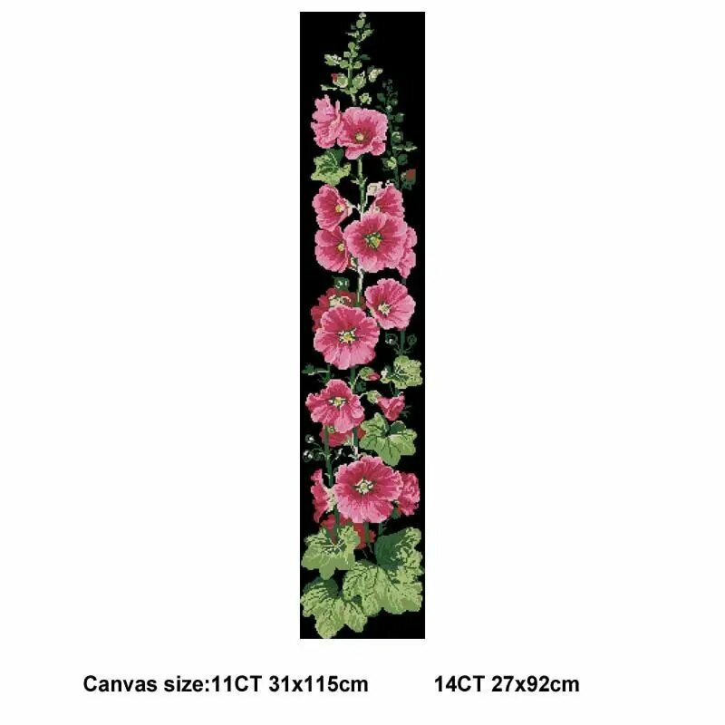 Наборы для вышивки крестом Coelho цветочные узоры 11CT 14CT Розовый, HQ228, 14CT black canvas