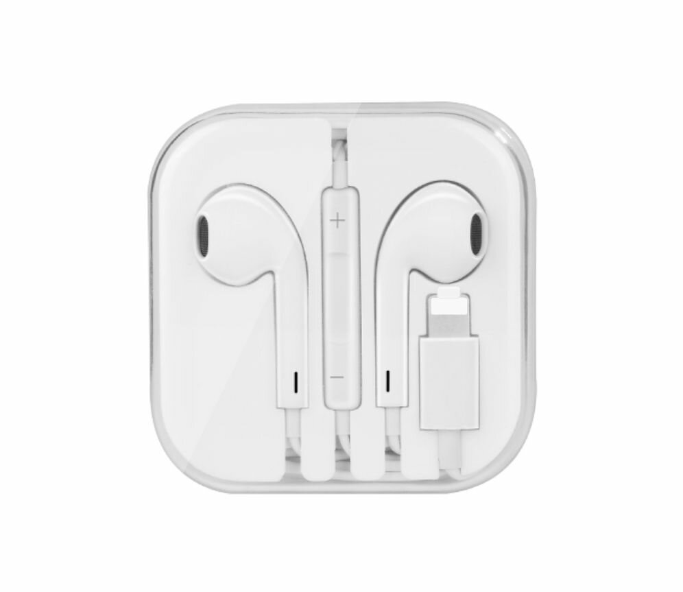 Носо Наушники проводные с микрофоном, Lightning, белый