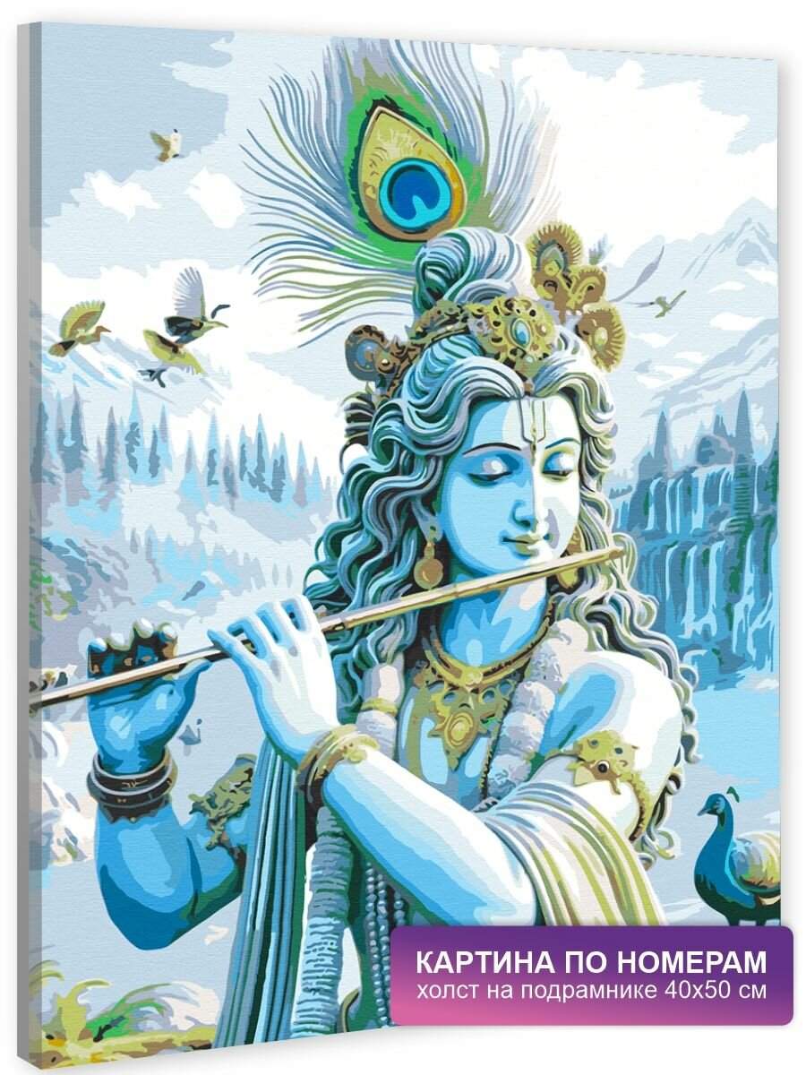 Картина по номерам на холсте с подрамником 40х50 см. Мир, вселенная, человек, люди. "Кришна", арт. 4667/