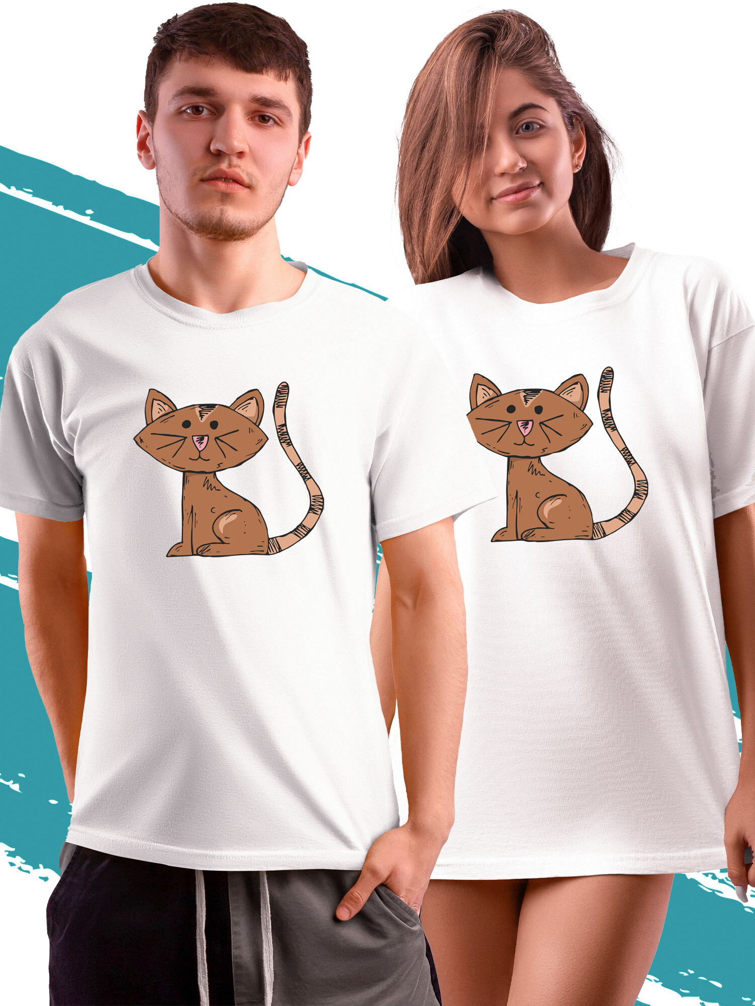 Футболка с принтом кота