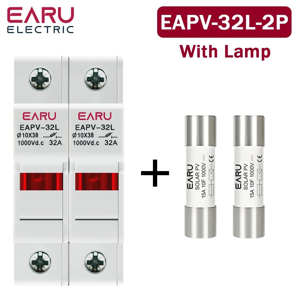 Держатель предохранителей EARU EAPV-32L-2P, 20A, с лампой