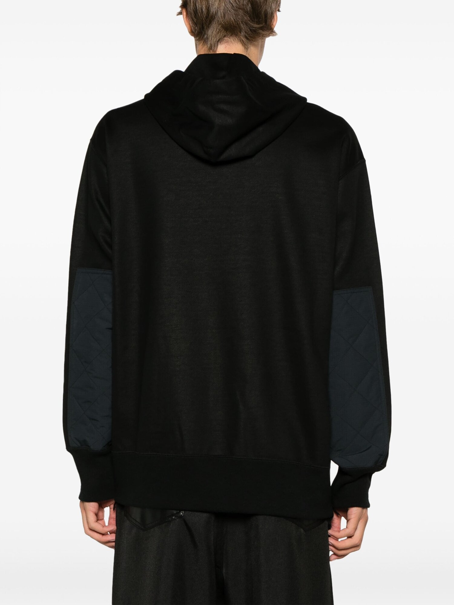Топ Junya Watanabe Ripstop-panel cotton hoodie, размер M, black/black — фото 1