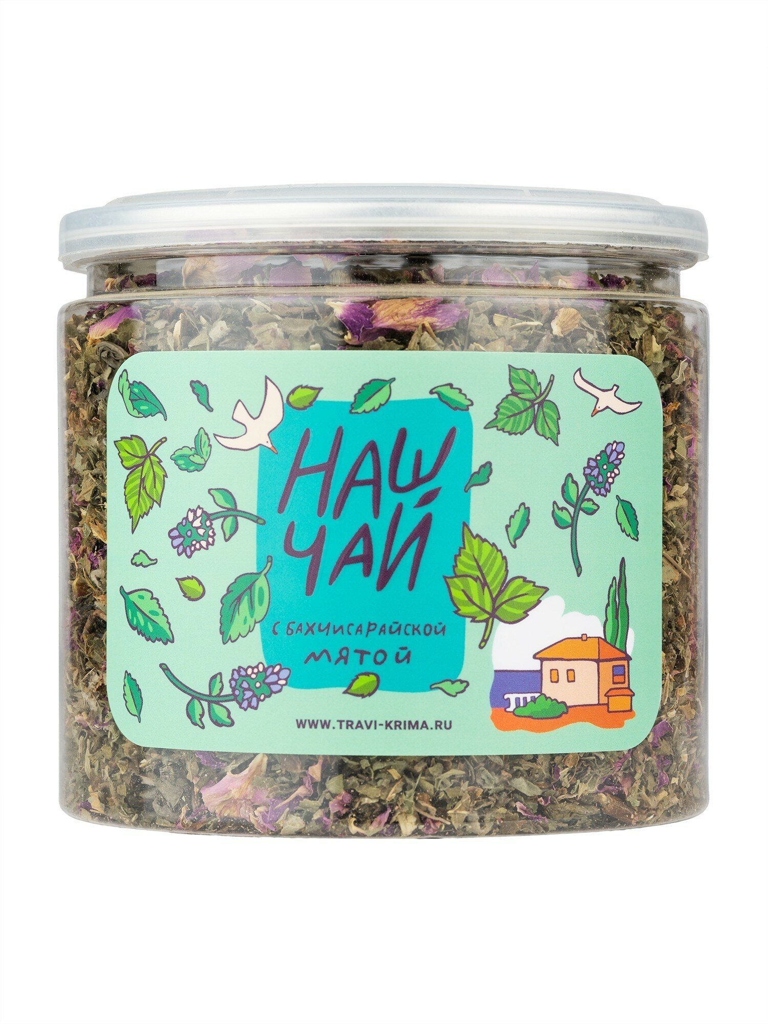 Травяной чай "Наш Чай" от Травы Горного Крыма, зеленый, листовой, с мятой, 60гр