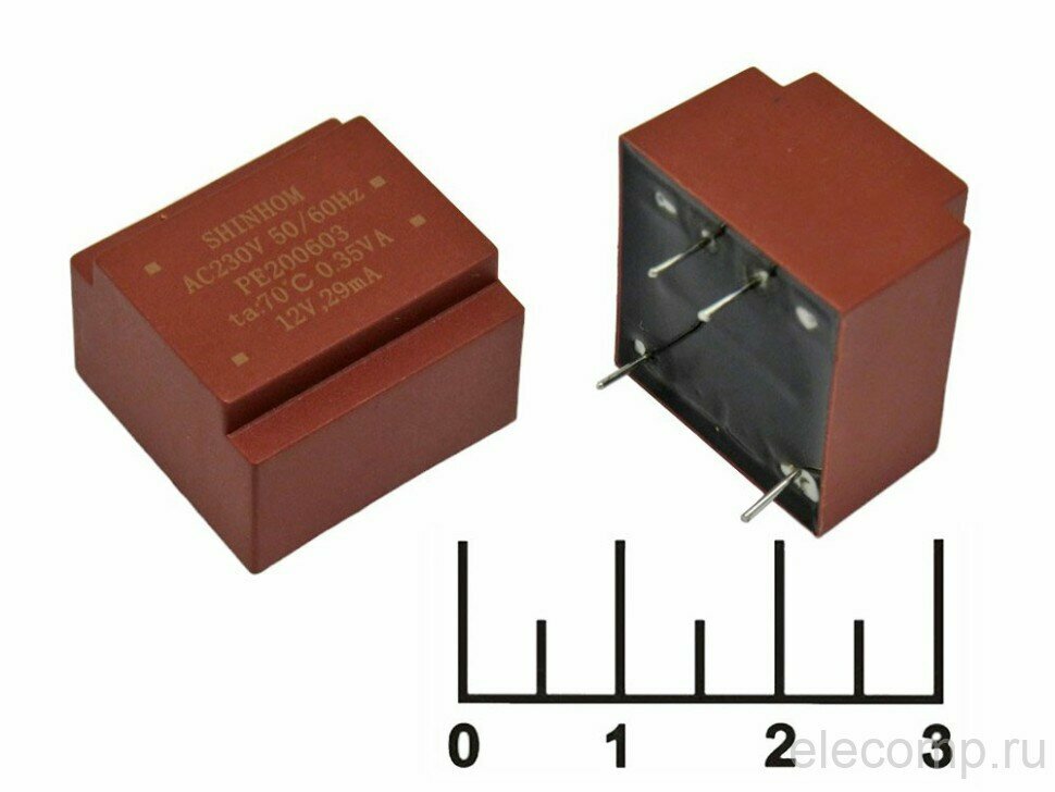 Трансформатор 12V 0.29A PE200603