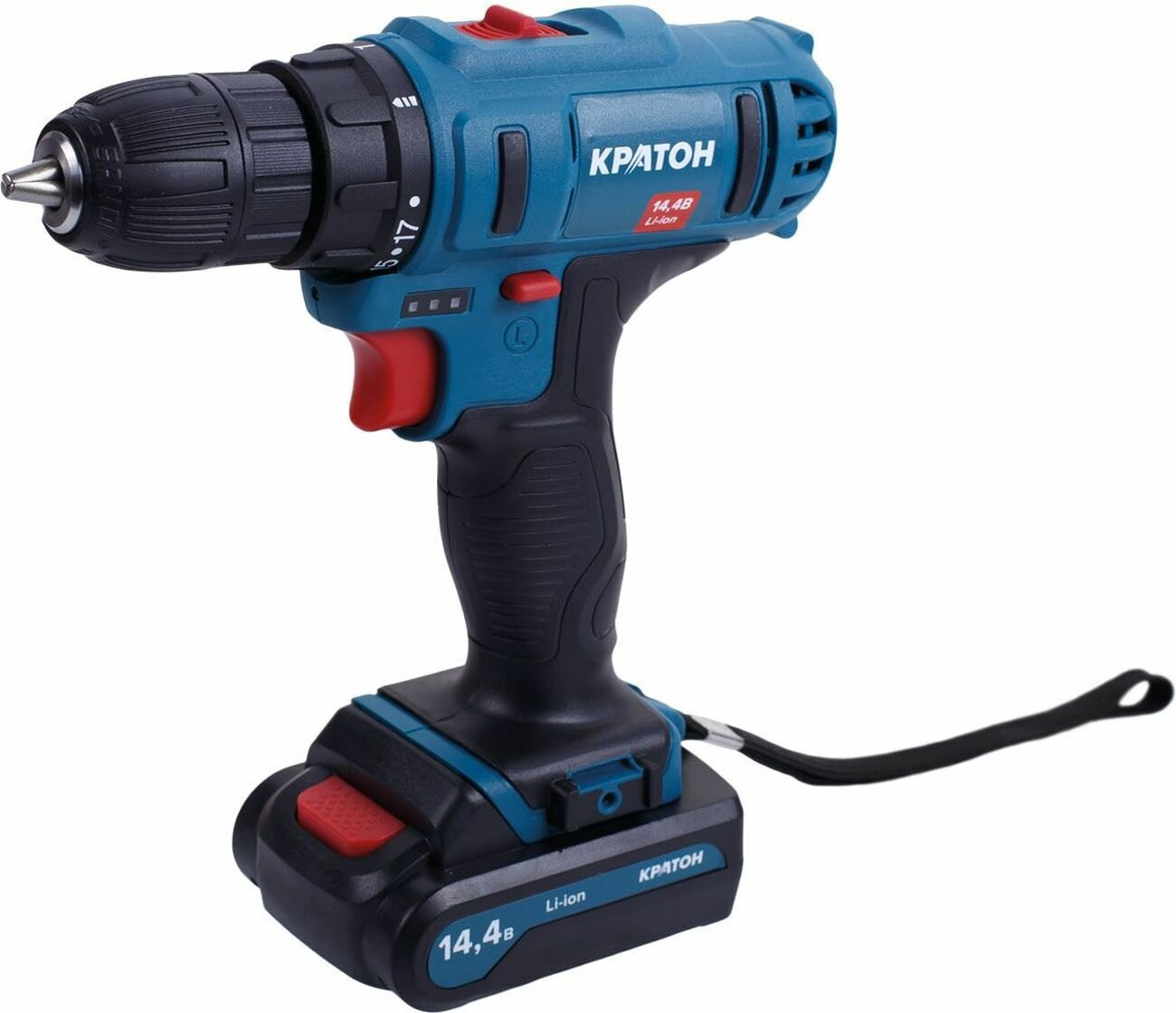 Дрель-шуруповерт аккумуляторная Кратон CDB-14,4-Li-1,5 3 11 01 059, 14.4В 32Нм, 1xLi-ion