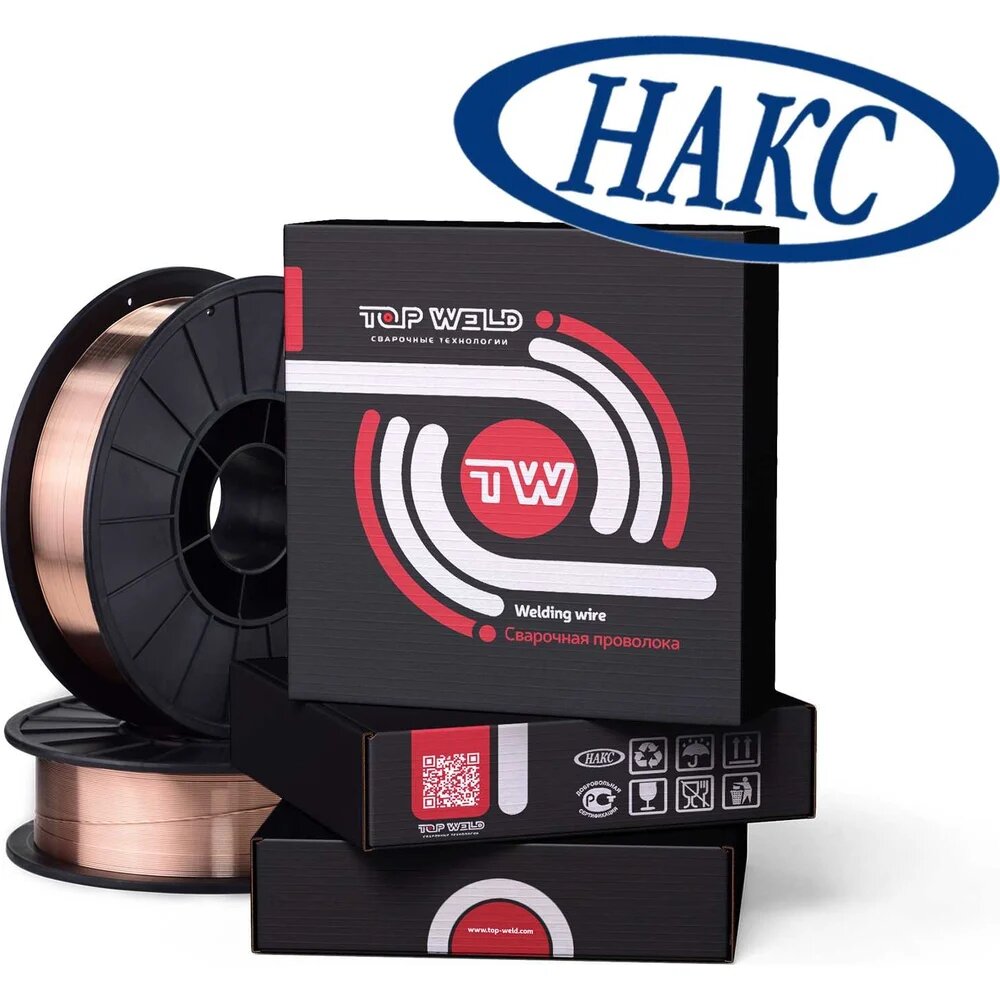 Проволока сварочная омедненная TW CWW-50 (0.8 мм; 15 кг; D-300) TopWeld TW.310.270815