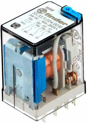 55.33.9.024.0060, промежуточное реле; монтаж в розетку; 3CO 10A; катушка 24В DC; диод + LED