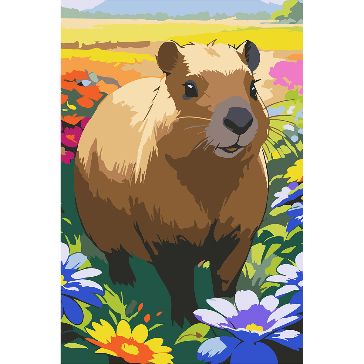 SP016 - Набор для рисования по номерам 'Капибара', 20*30см, Cristyle