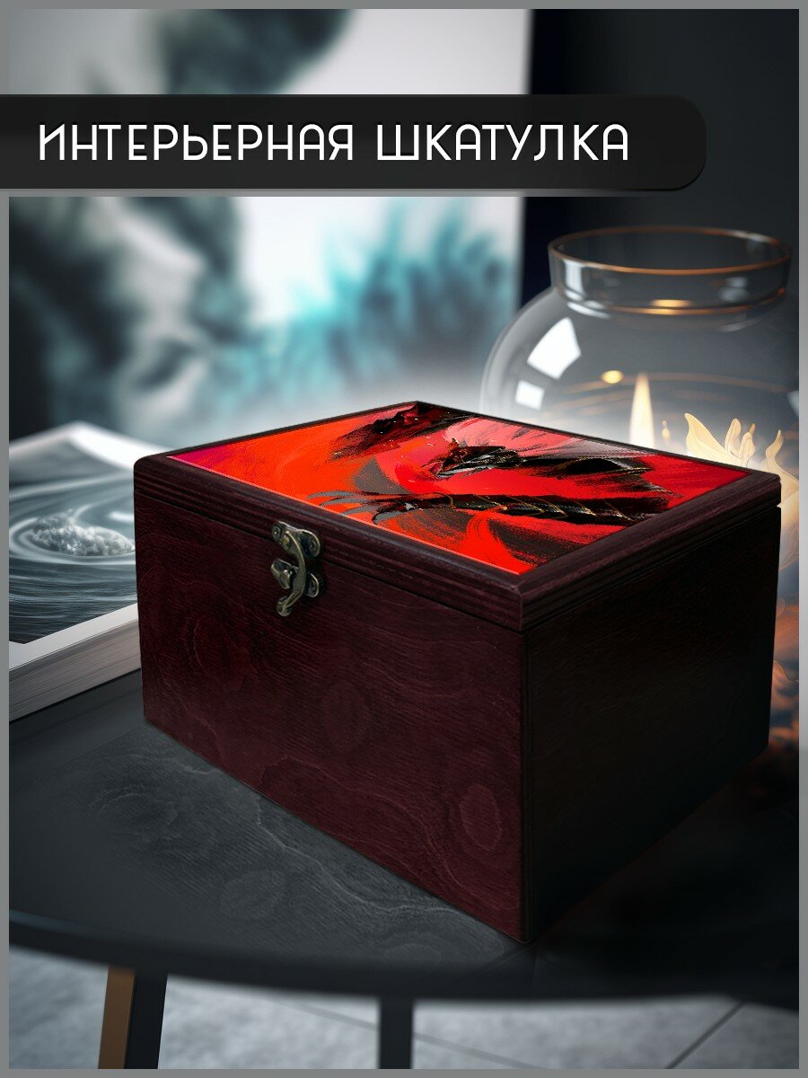 Шкатулка интерьерная вишня для украшений универсальная 22x17x12 см игра Elden ring (Элден Ринг, Маликет, атмосфера, соулс, PC, PS) - 2127