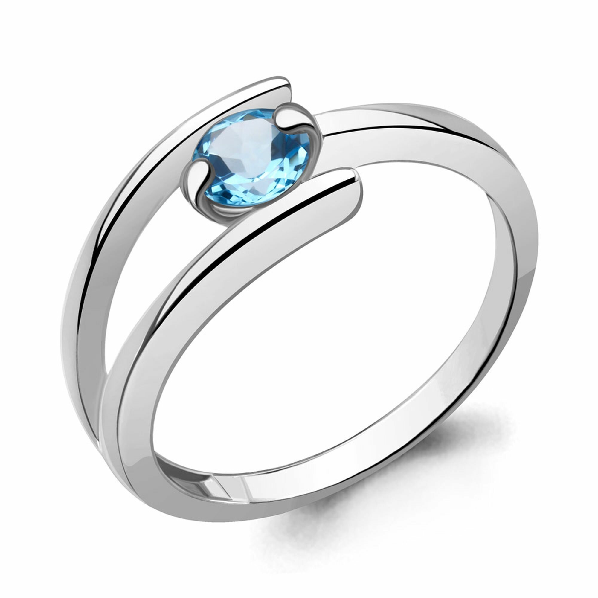 Кольцо, серебро, 925 проба, родирование, топаз