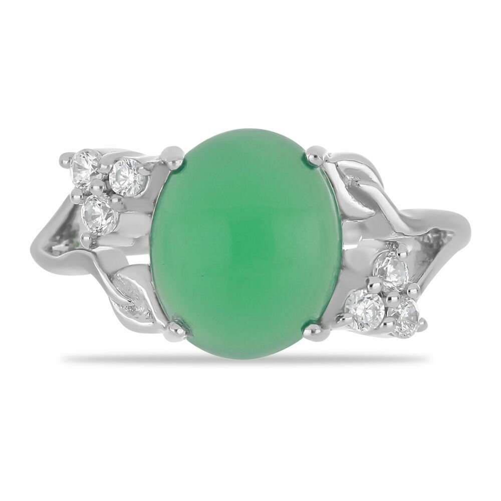 Кольцо, серебро, 925 проба, родирование, фианит, агат