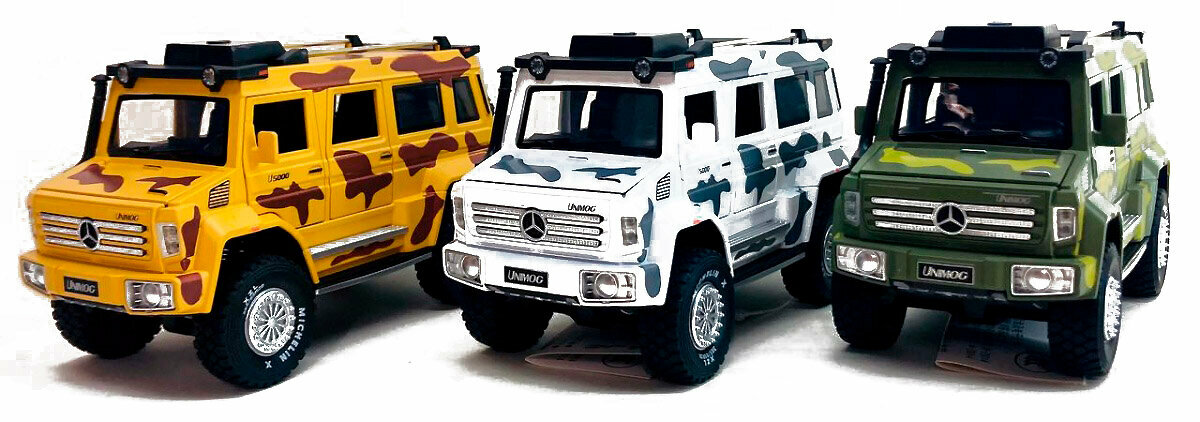 Машина Mercedes UNIMOG U5000 Wagon камуфляж DIE-CAST 1:24 металлический 18,5х7,5х9,5 см.