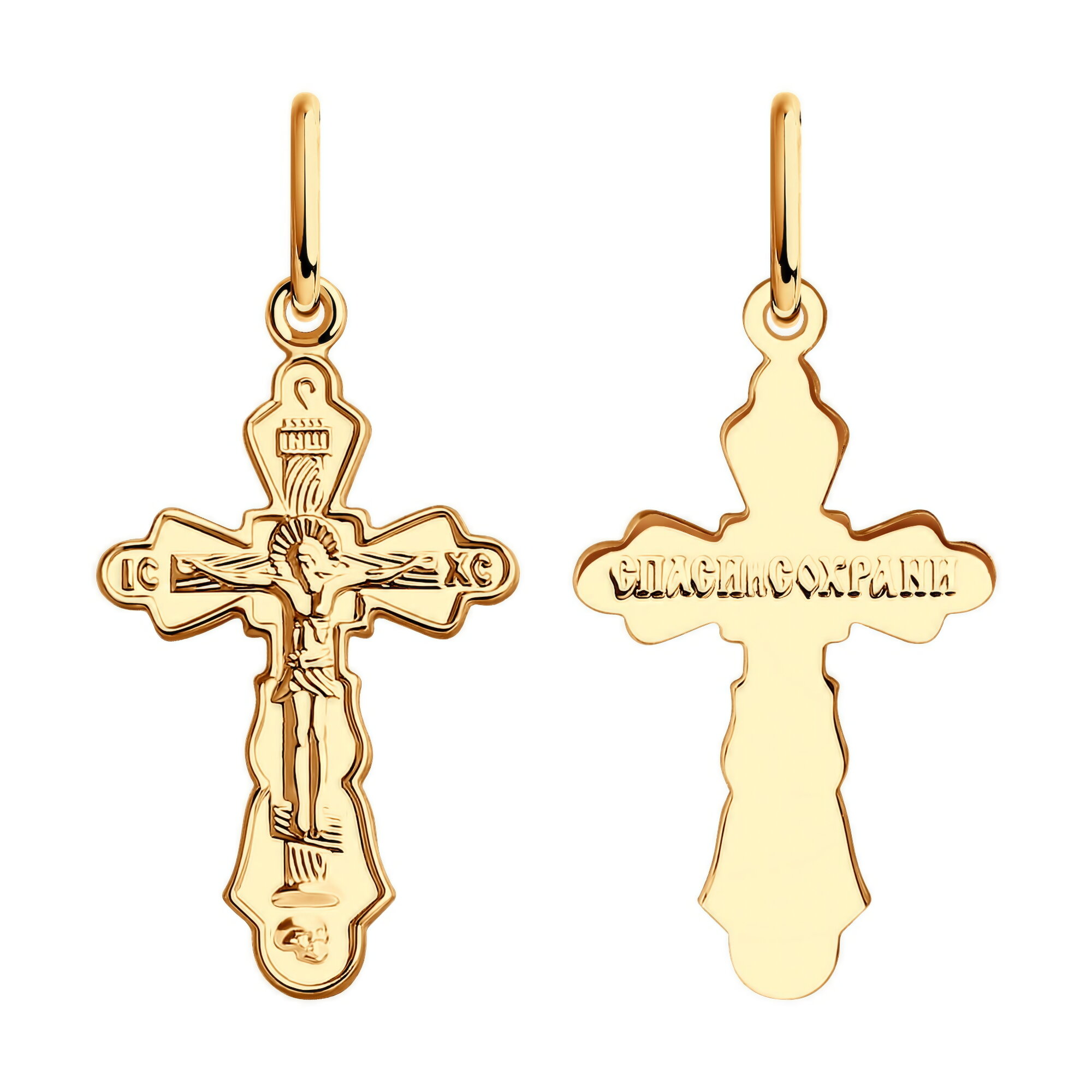 Крестик, красное золото, 585 проба