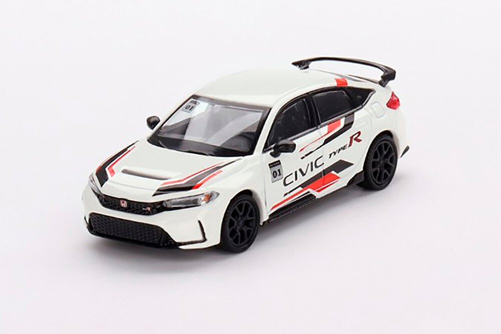 Модель коллекционная MINI GT Honda civic type r 2023 white (длина модели 6-10 см)
