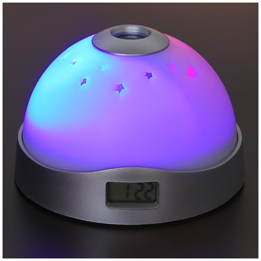 Будильник с ЖК-цифровым дисплеем LADECOR CHRONO, таймер, термометр, с проекцией, 5x10x10см