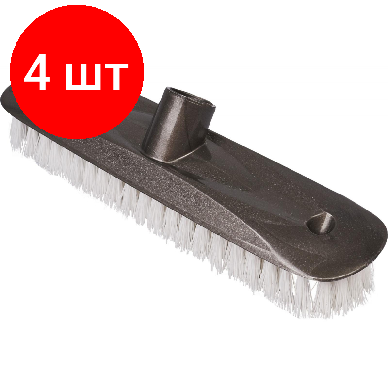 Комплект 4 штук, Щетка жесткая б/черенка Rock'n'Roll шробер антраци