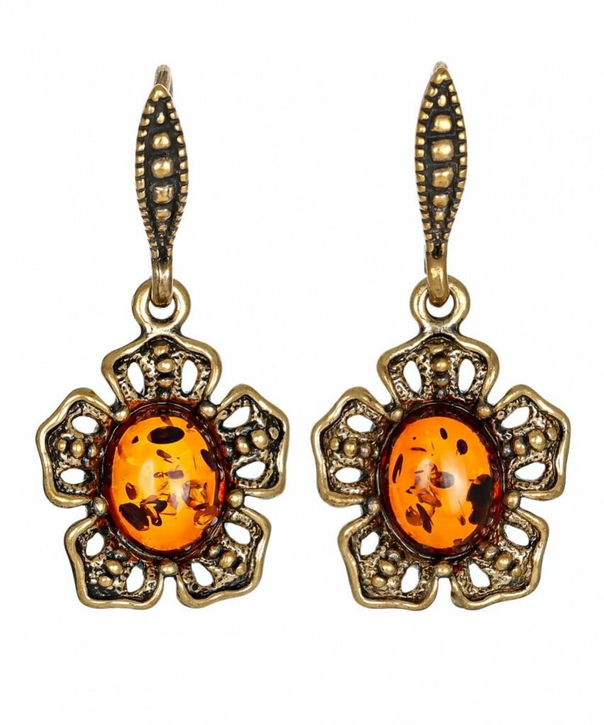 Серьги, янтарь