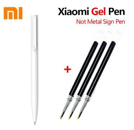 Xiaomi MJZXB01WC гелевая ручка 0,5 мм черная Белый, 1Pen 3Black Ink
