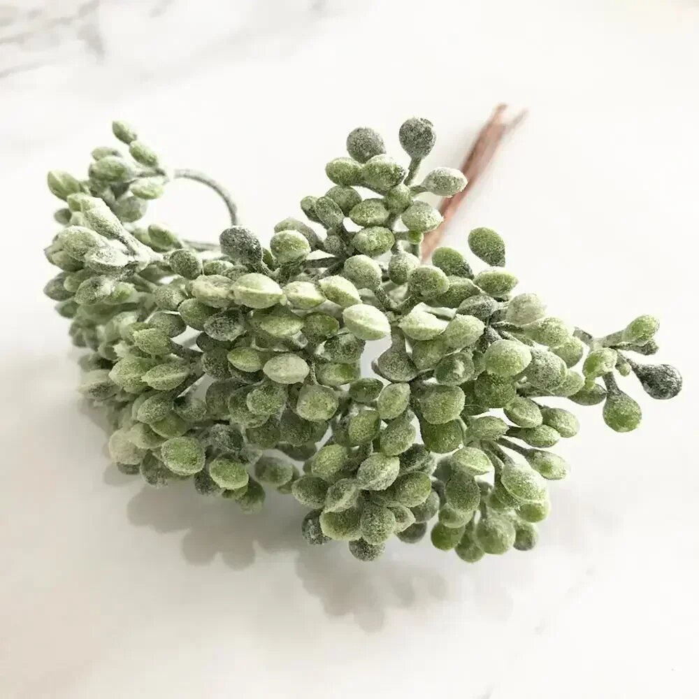 Зеленые искусственные цветы, 12 см, 6 шт.