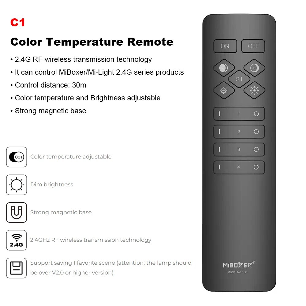 WRMIHU Miboxer C1 4-зонный RGB контроллер