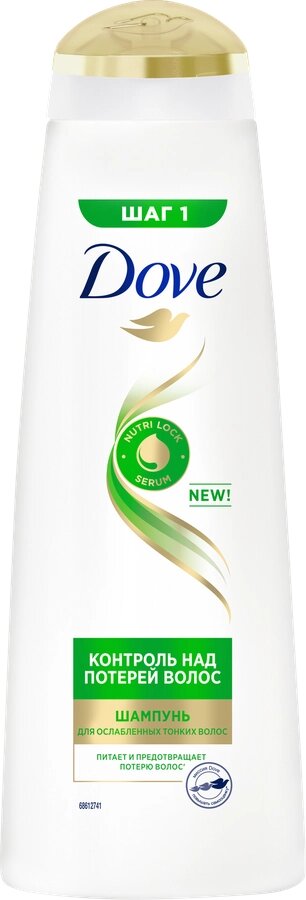 Шампунь для ослабленных и хрупких волос DOVE Hair therapy Контроль над потерей волос, 380мл