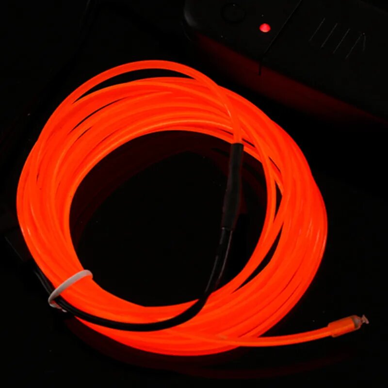 Гибкая неоновая LED лента RopeTube 1М/2М/3М/4М/5М Оранжевый, orange, Wire control Plug, 3m