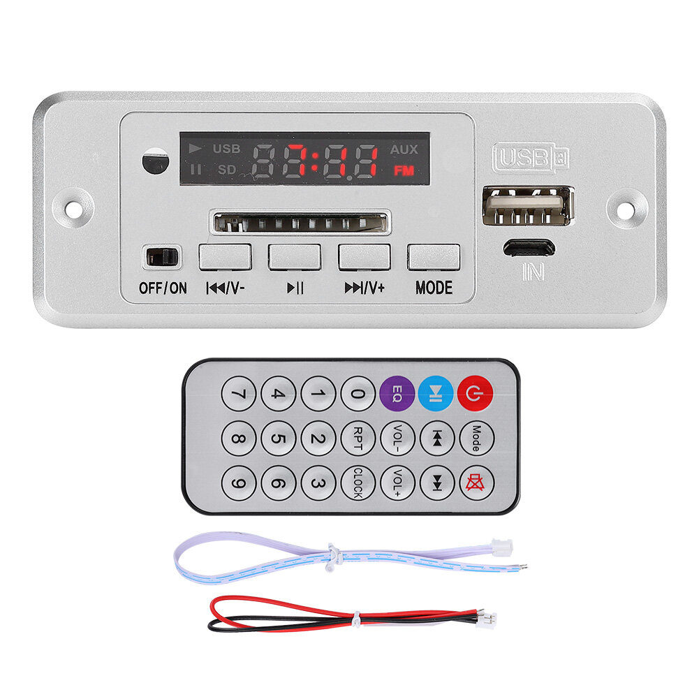 5V MP3 Audio Decoder Module USB FM Radio Decoding Board Music Player with Power AmplifierSilver