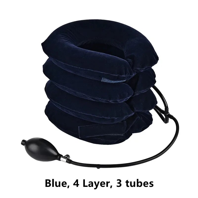 LANSSAL 3/4 слойный надувной шейный массажер Blue 4 Layer 3 tubes