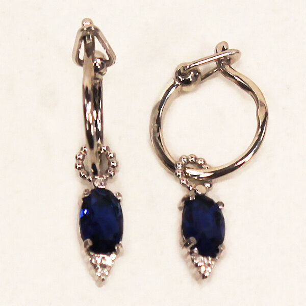 Серьги, серебро, 925 проба, кристалл, фианит