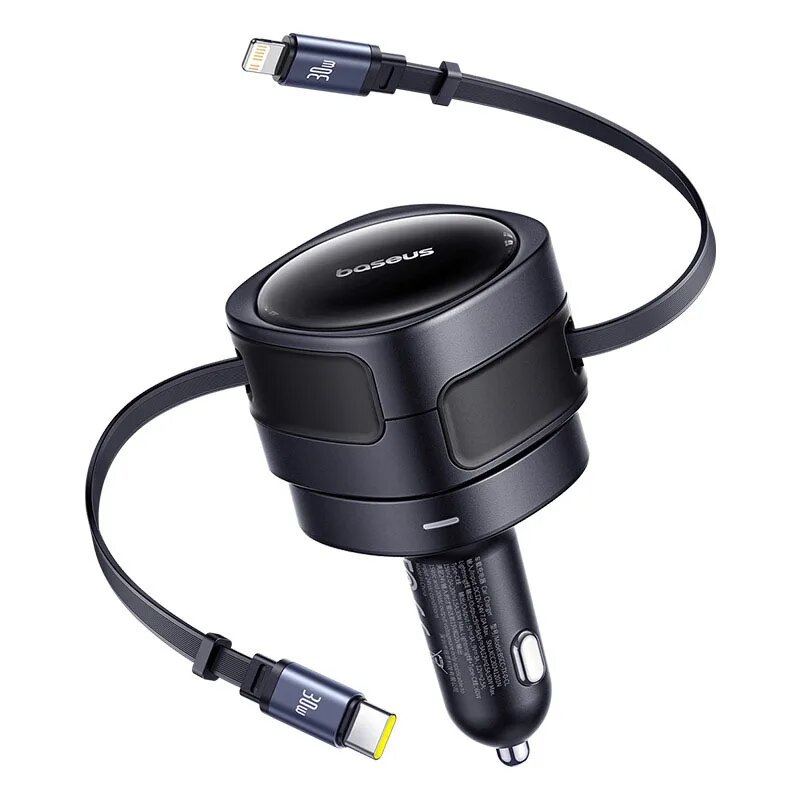 Baseus автозарядка 60W Type-C iP с кабелем
