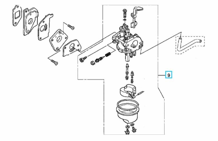 Карбюратор в сборе (BF31K A) для двигателя Honda GXV57; Артикул Honda: 16100Z7Y003 (Оригинал)