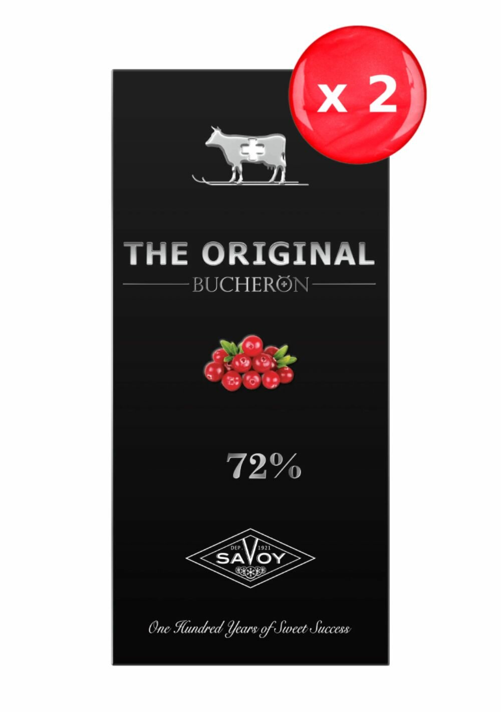 Шоколад бушерон Original горький с кусочками клюквы, 90 г х 2 шт