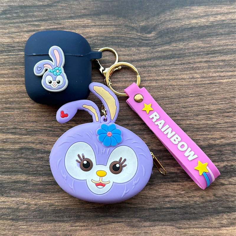 Чехол MyPads для наушников JBL TUNE 220 / TUNE 225 TWS, с кошельком Зайчик